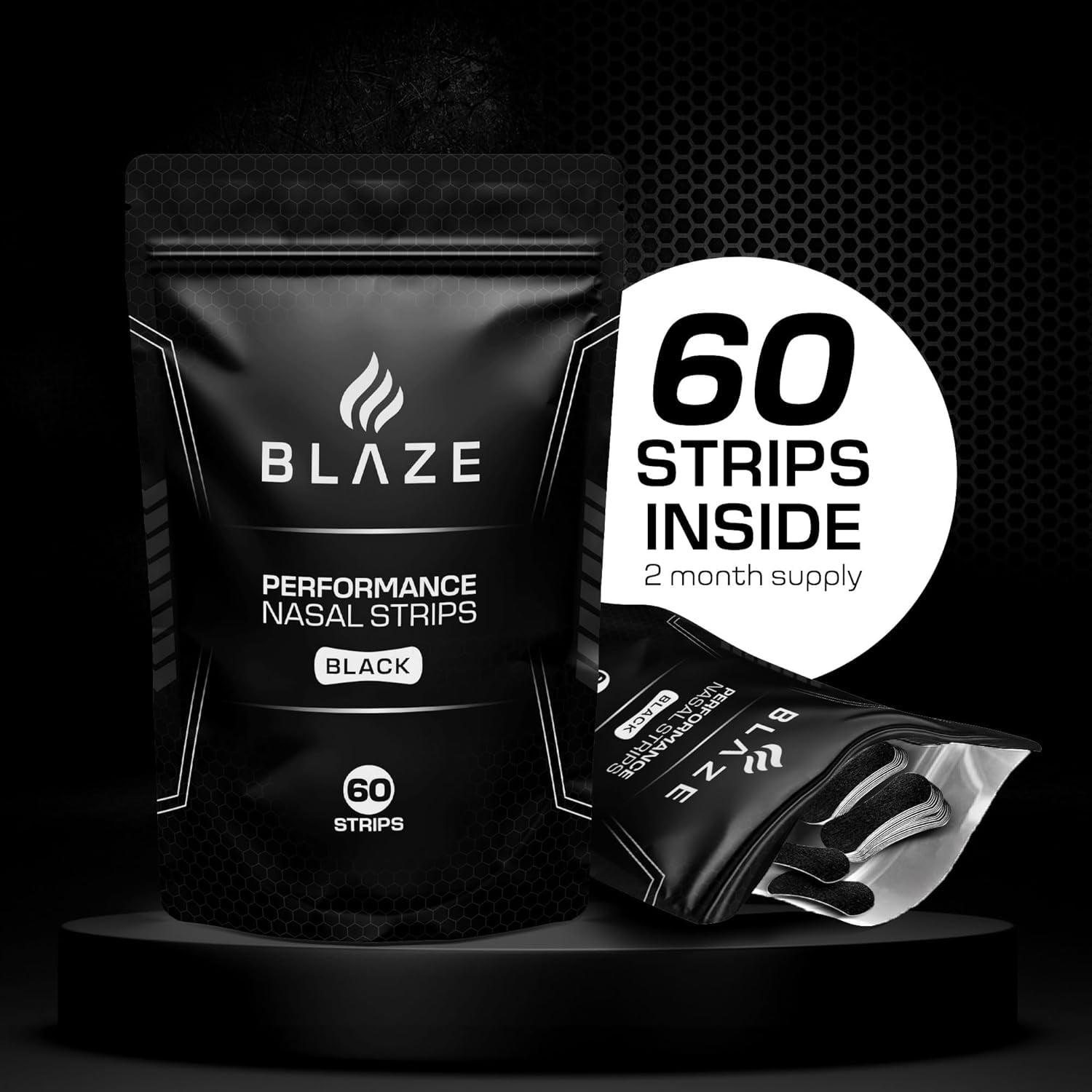 Performance Nasal Strips for Breathing 60 Ct | Extra Strength Black ...