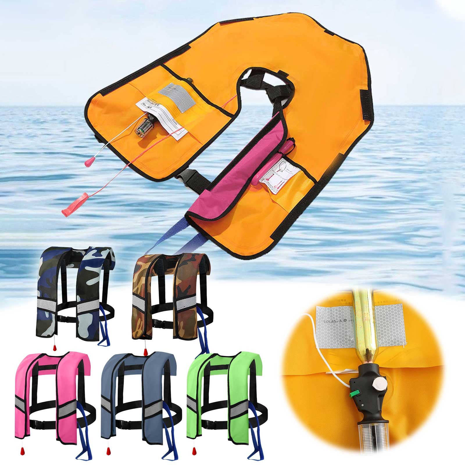 High-Performance Nylon Automatic Inflatable Life Jacket - Emergency ...