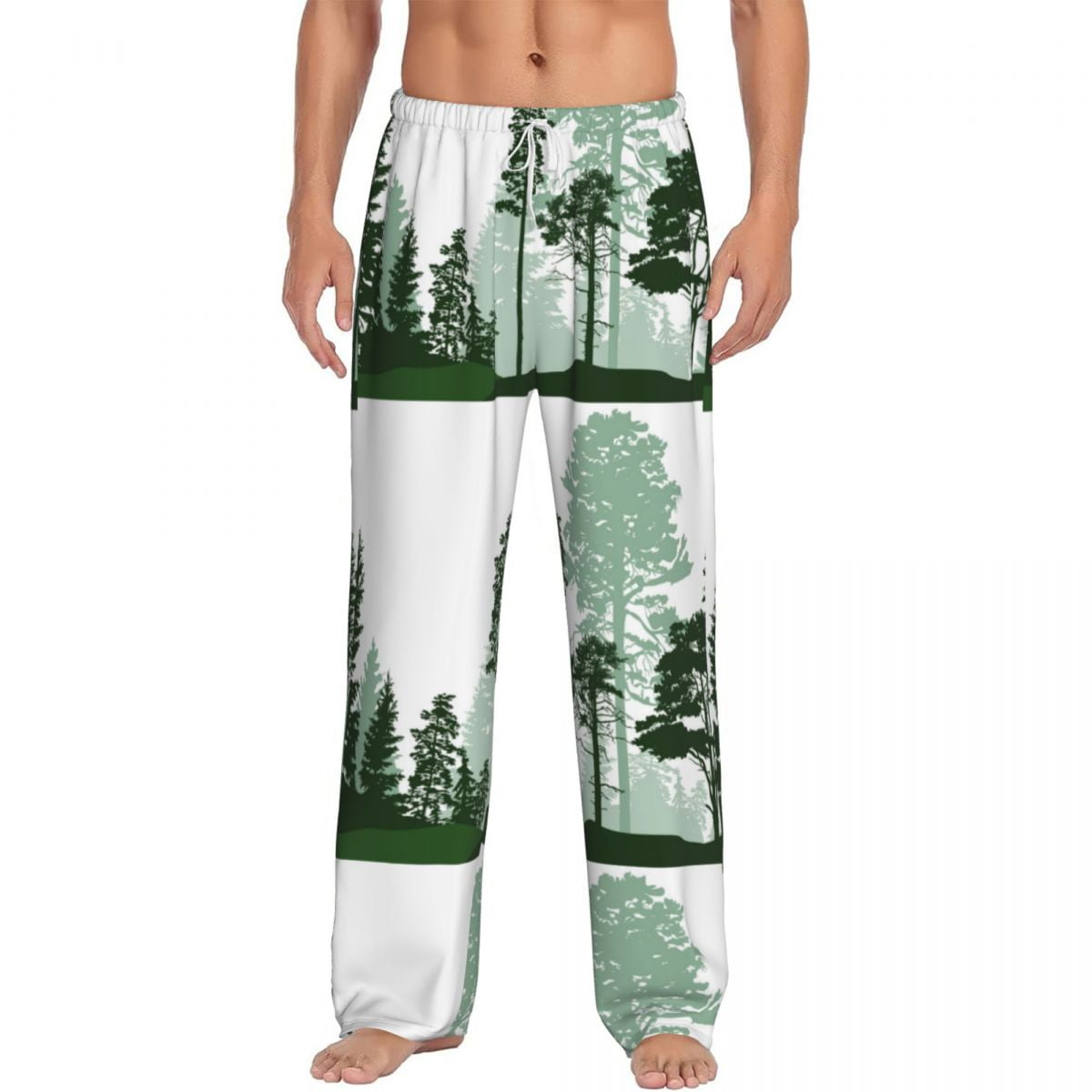 High Pines In Fir Trees Forest Pajama Pants Sleepwear for Men Elastic ...