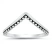 White Cubic Zirconia High Point V Shape Chevron Ring 925 Sterling ...