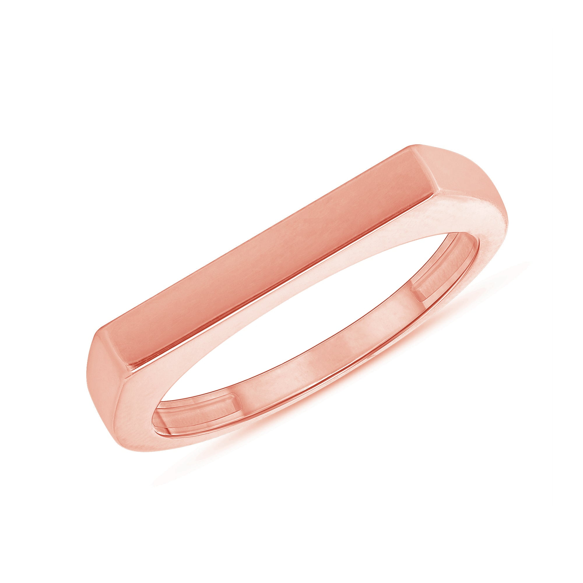 High Polish Stackable Statement Ring in Solid Gold - Walmart.com