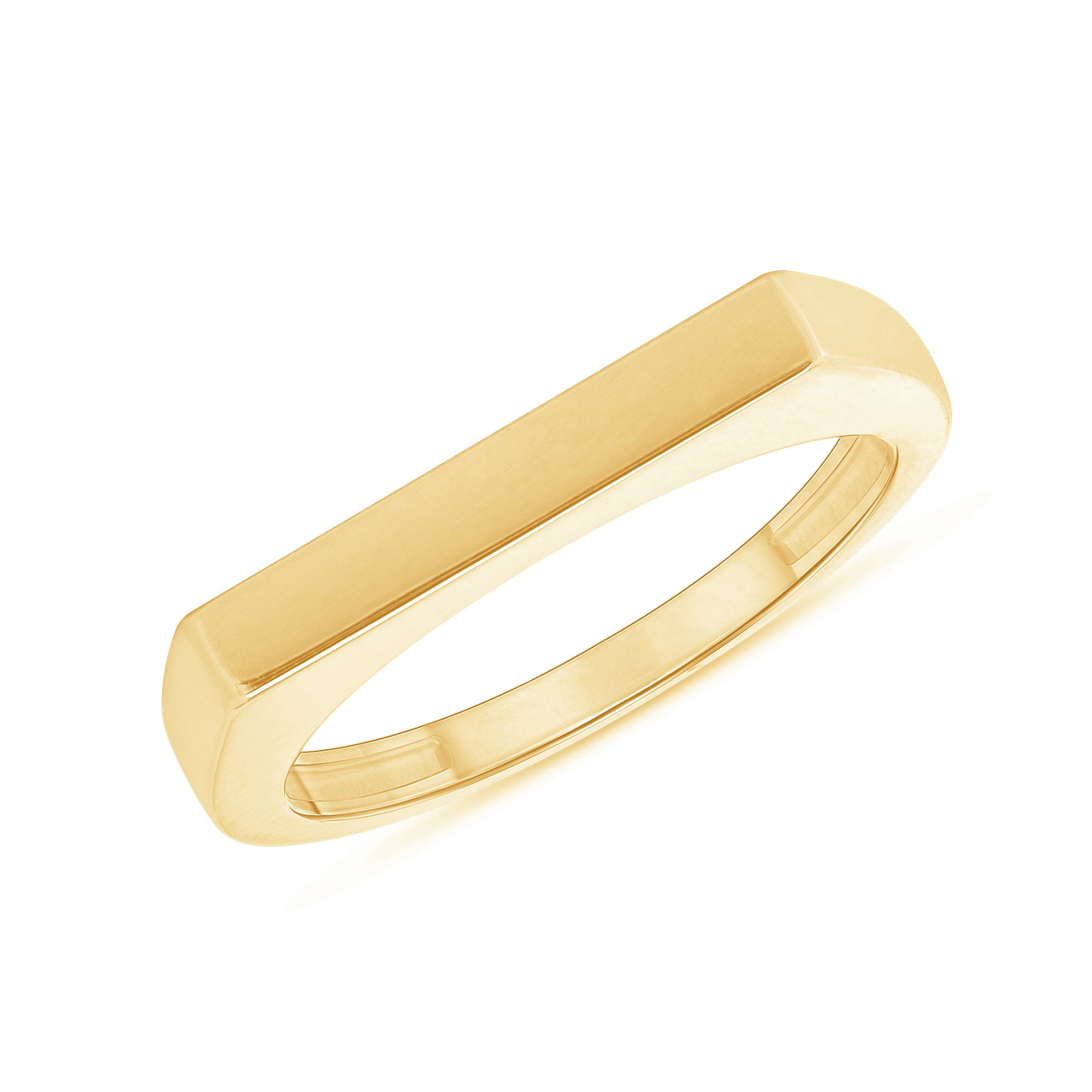 High Polish Stackable Statement Ring in Solid Gold - Walmart.com