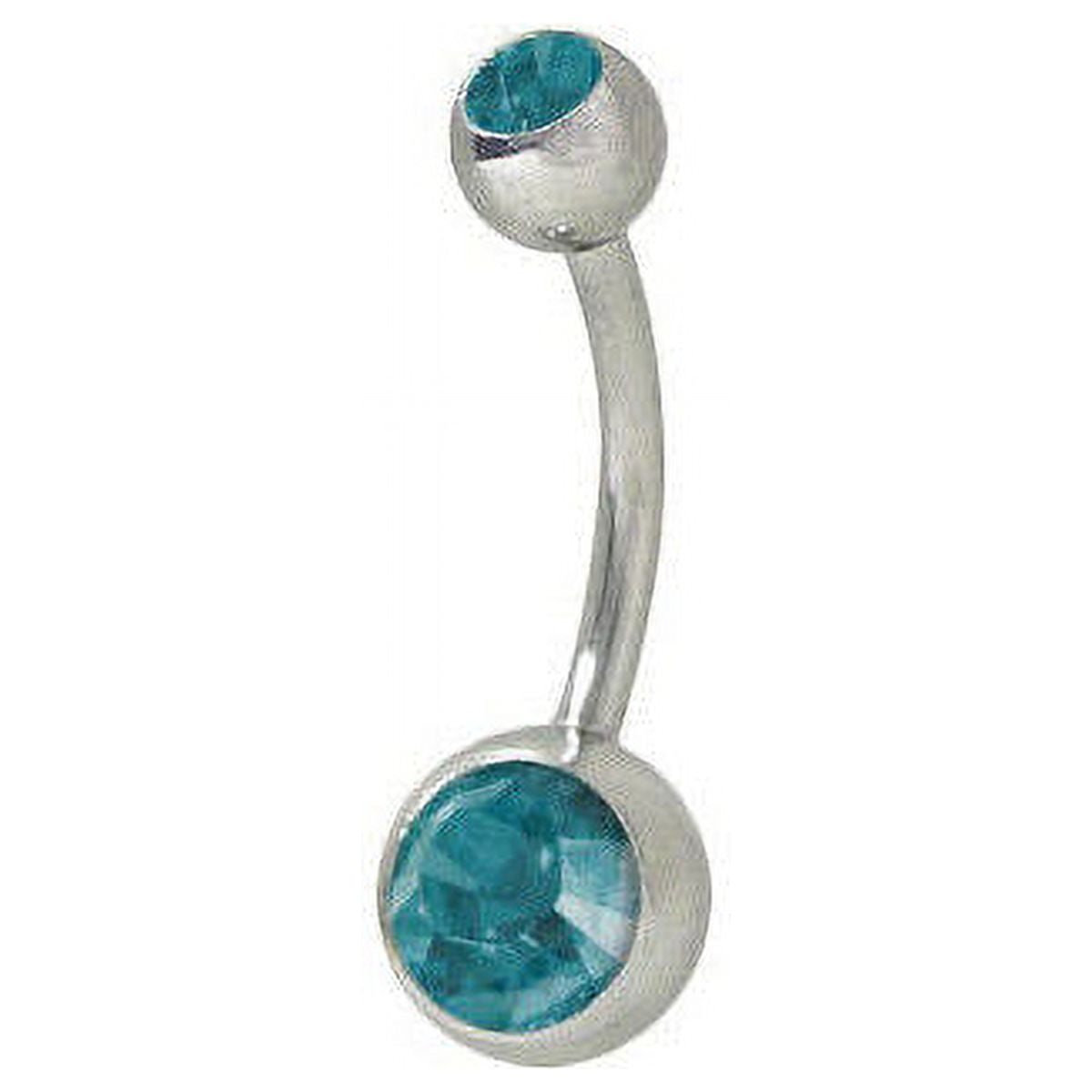 High Polish Turquoise Double Jewel Belly Button Ring - Walmart.com