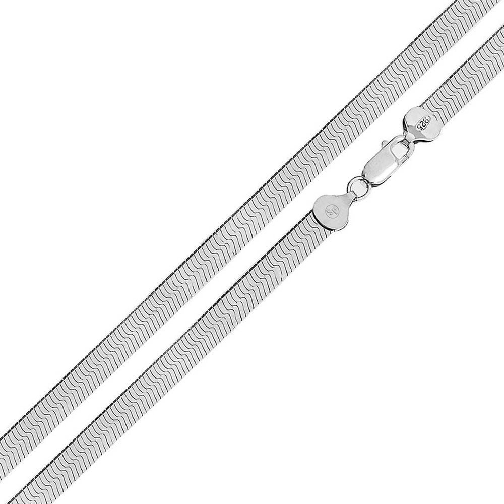 High Polished Sterling Silver Herring Bone 060 Chain 5.3mm - Walmart.com