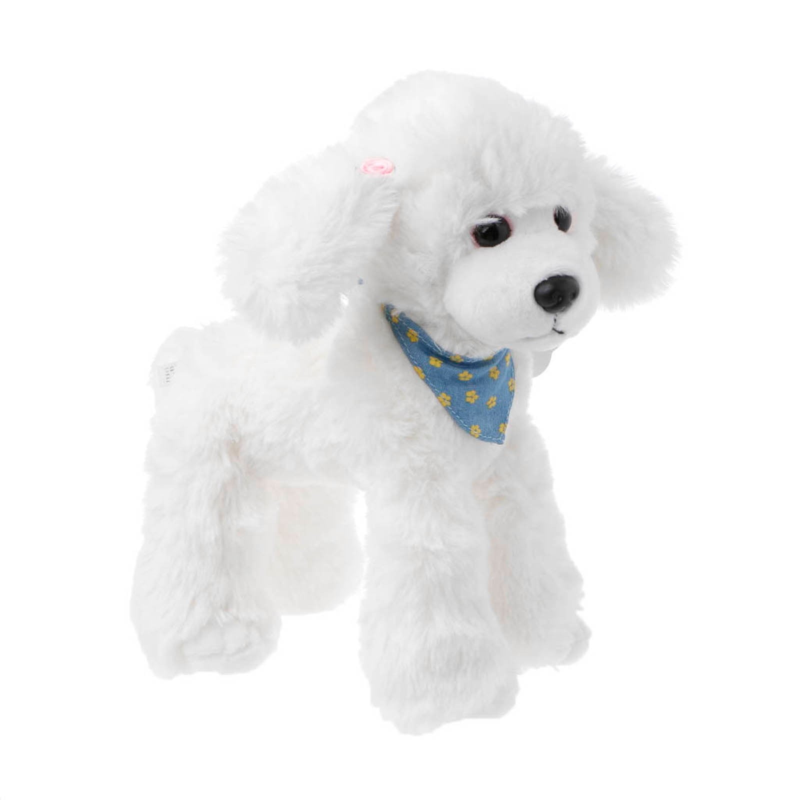 High Poodle Stuffed Animal Toy Realistic Dog Doll with Scarf for Kids ...