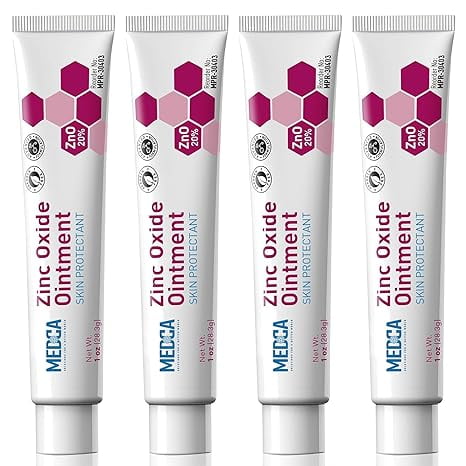 High-Potency 20% Zinc Oxide Ointment - (Pack of 4) Baby Diaper Rash ...