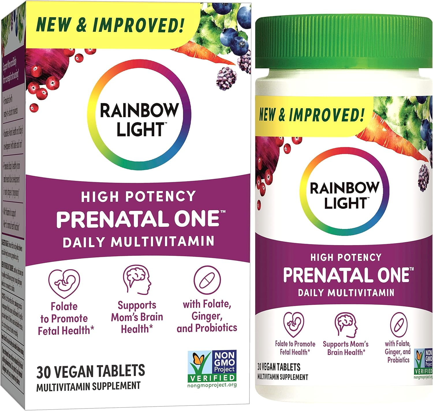 High-Potency Prenatal One Multivitamin With Vitamin C | 30 Vegan ...