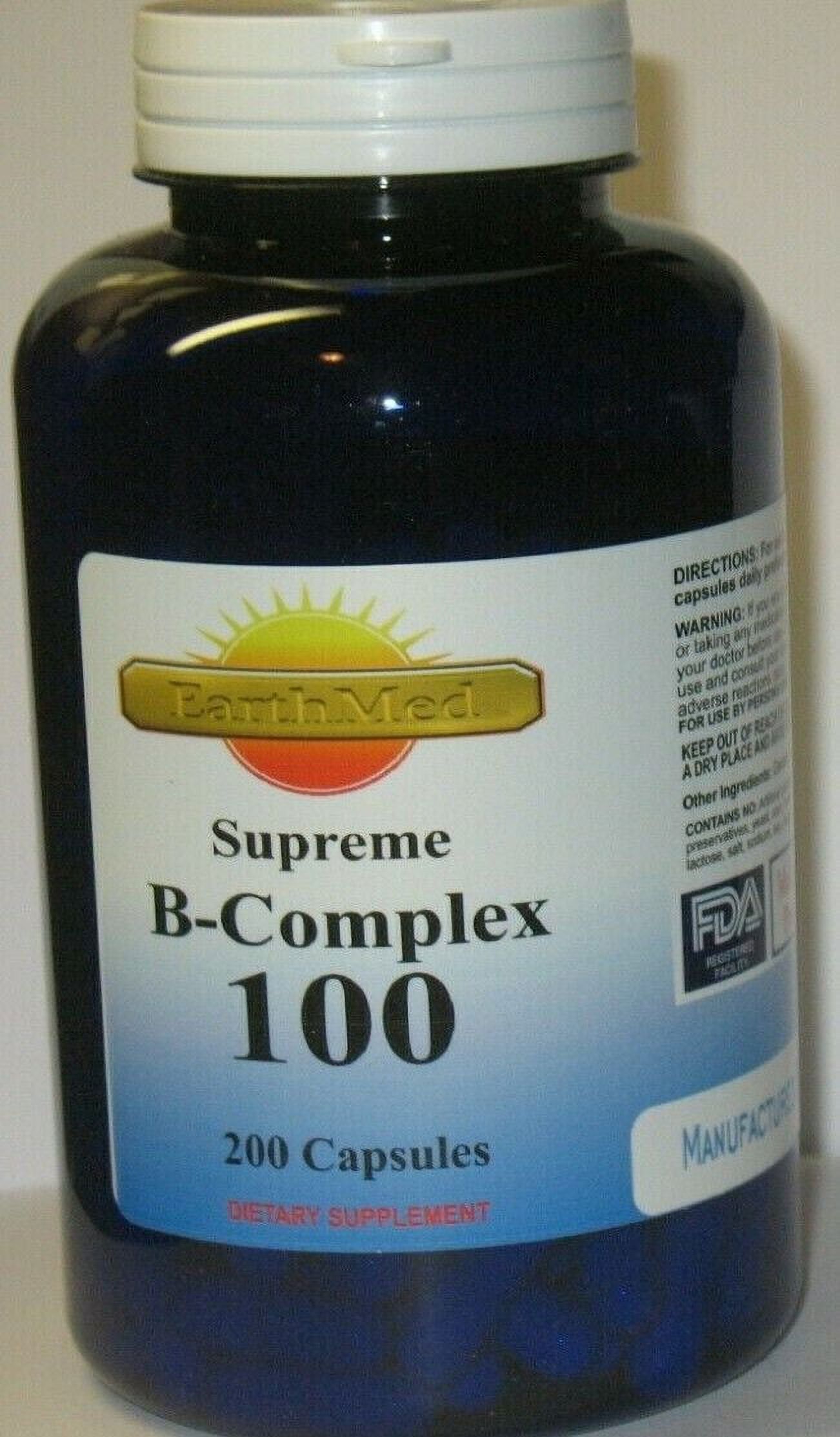 High Potency Vitamin B-100 Complex 200 Capsules - Walmart.com