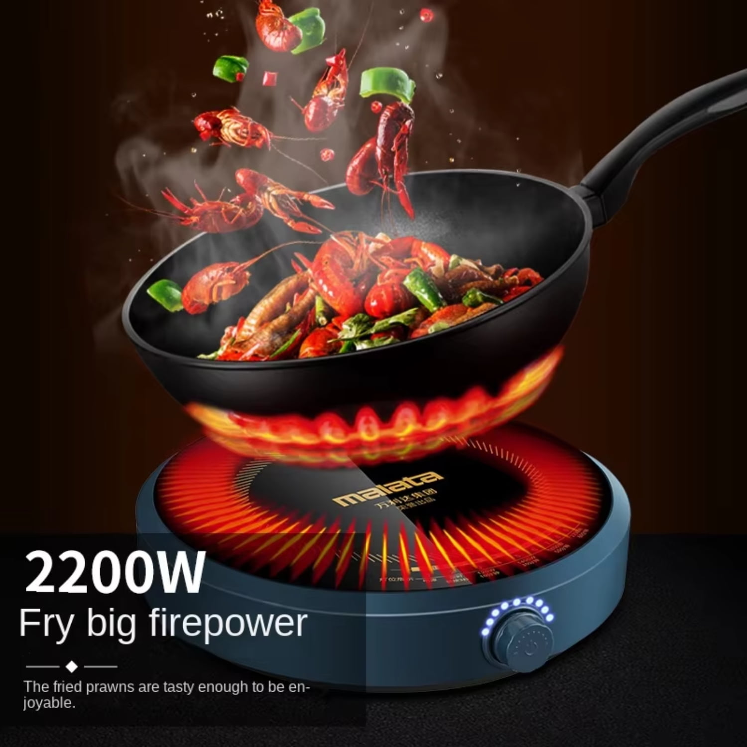 High Power 2200W Ceramic Mini Tea Cooker Induction Cooktop Round ...