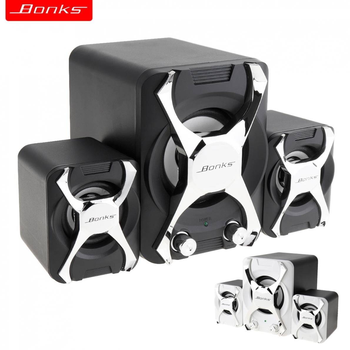 High Power 3D Stereo Subwoofer 2.1 PC Speaker Portable bass Music DJ ...