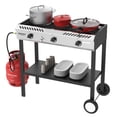 High-Power 4-Burner Portable Propane Griddle and Grill Combo with ...