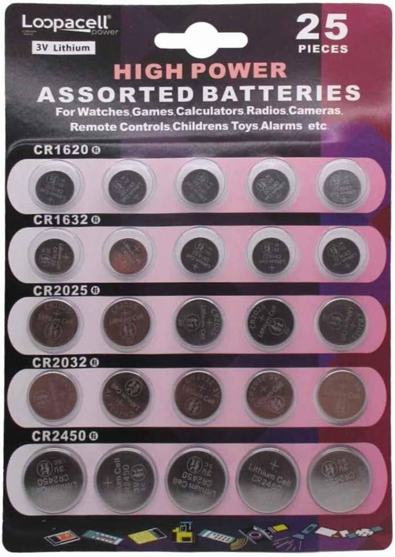 High Power Button Cell 3V Lithium Assorted Battery CR2032 CR2025 CR2450 ...