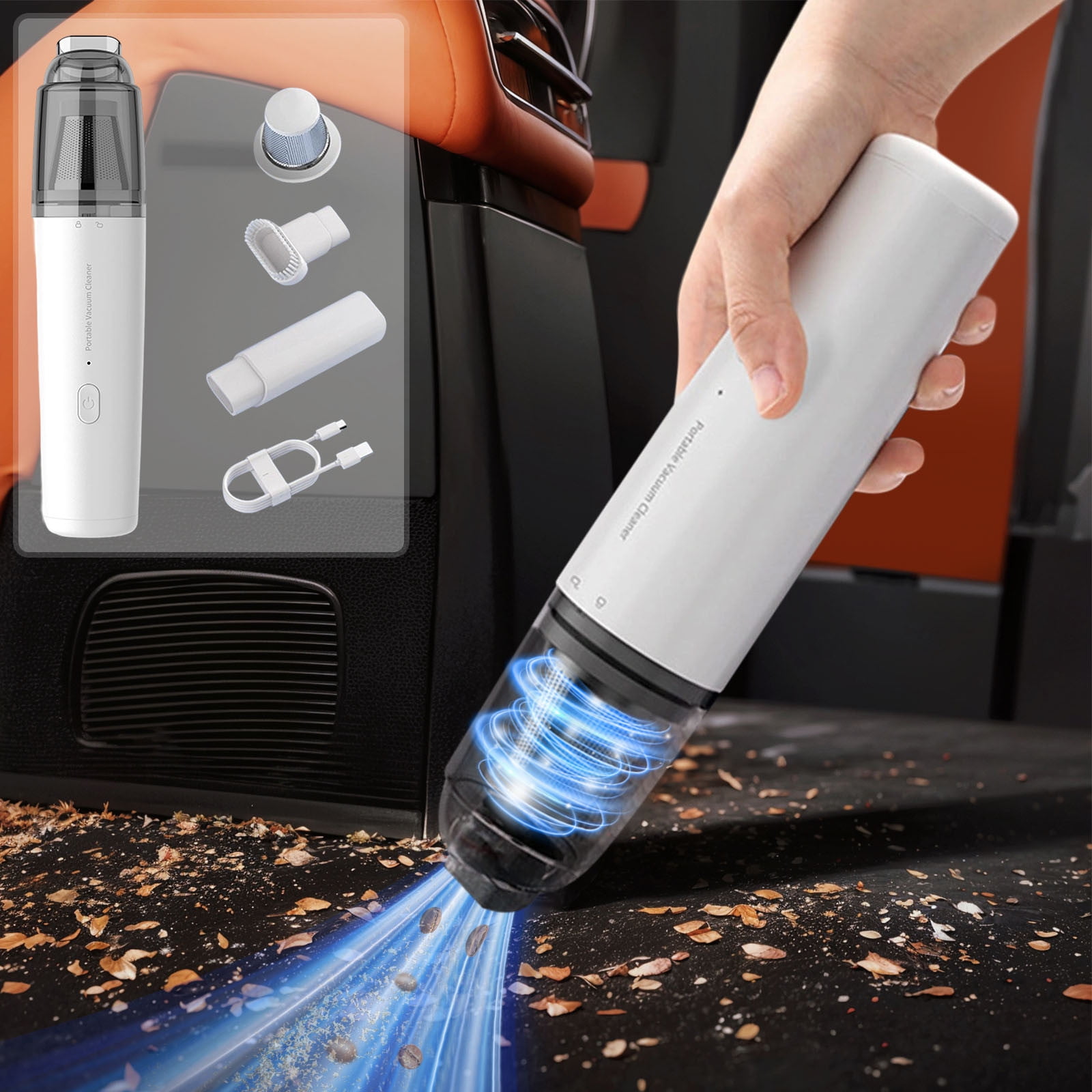 High Power Car Electric Vacuum Cleaner, Portable Handheld Duster for ...