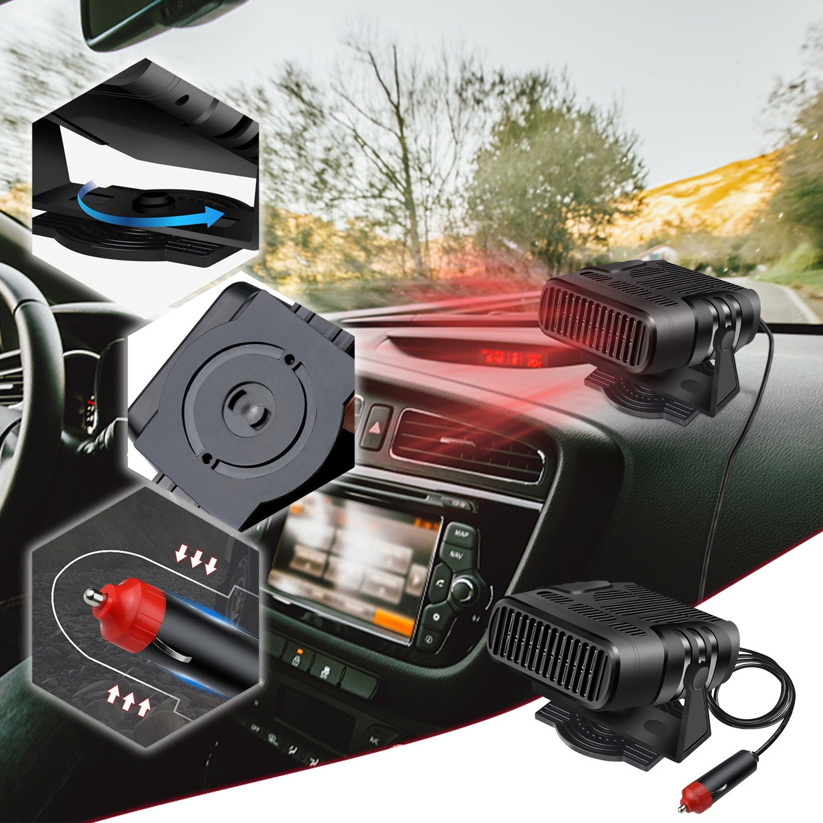 High Power Car Heater | 24V Fast Heating Defroster & Demister | 2 Gear ...