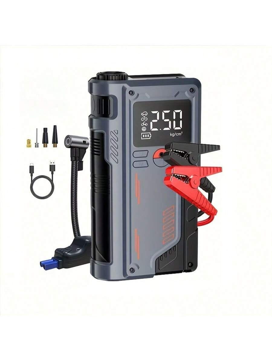 High Power Car Jump Starter with Air Compressor, Portable Battery ...
