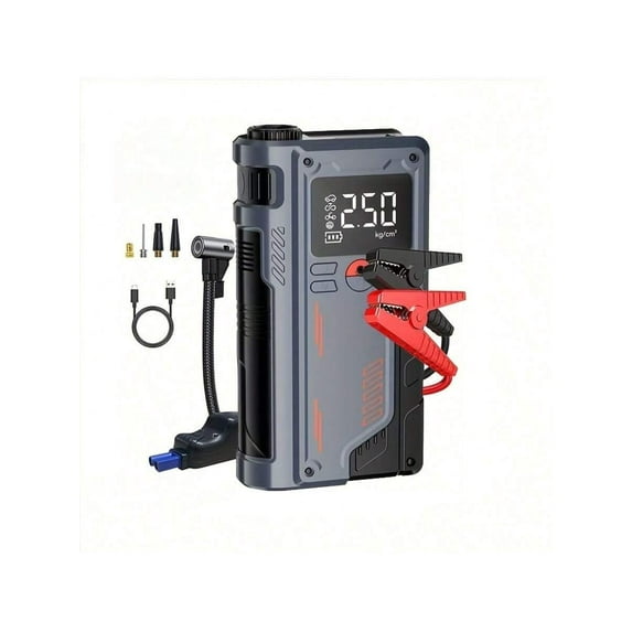 High Power Car Jump Starter with Air Compressor, Portable Battery ...