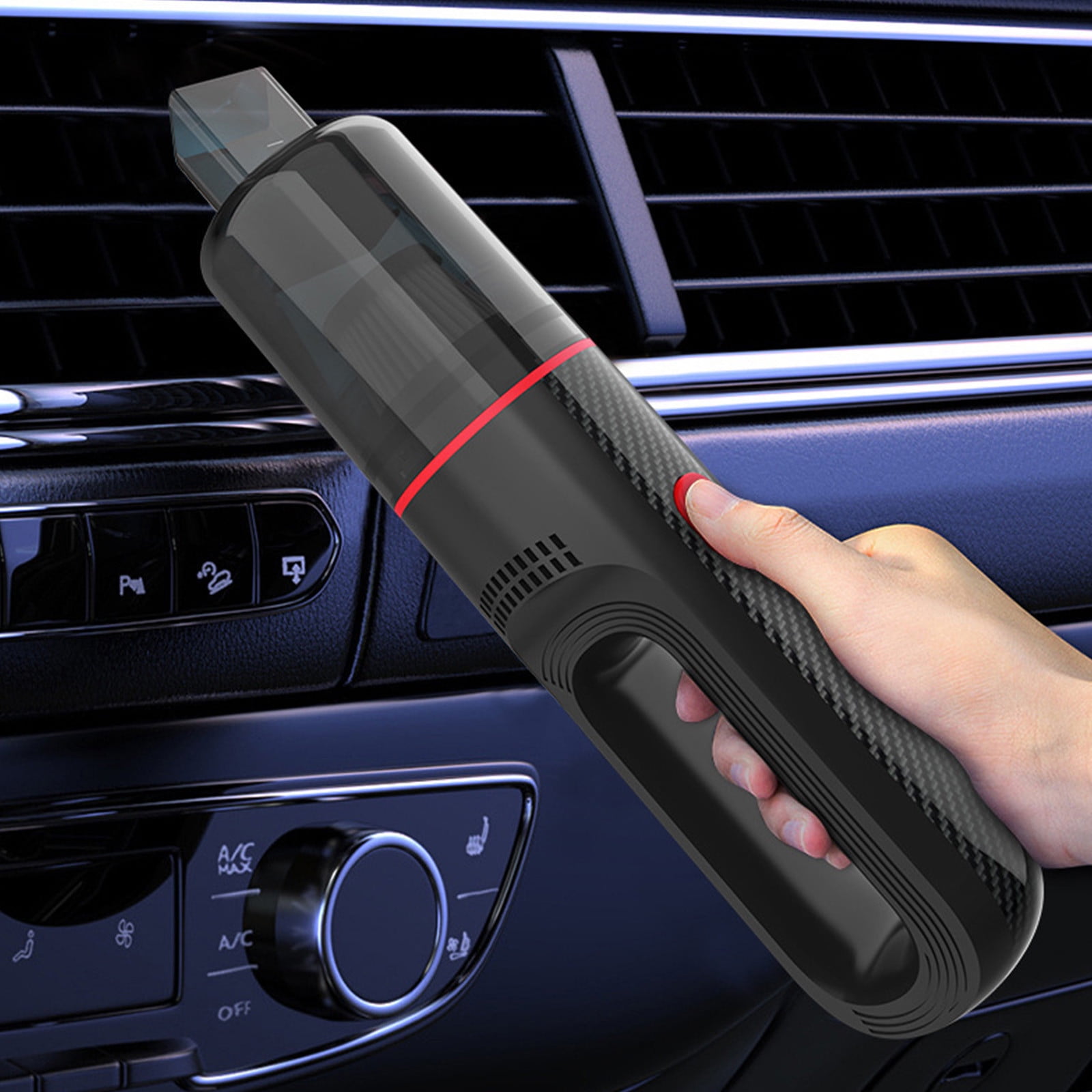 High-Power Car Vacuum, LED Handheld Cleaner, 500W Motor, USB Cordless ...