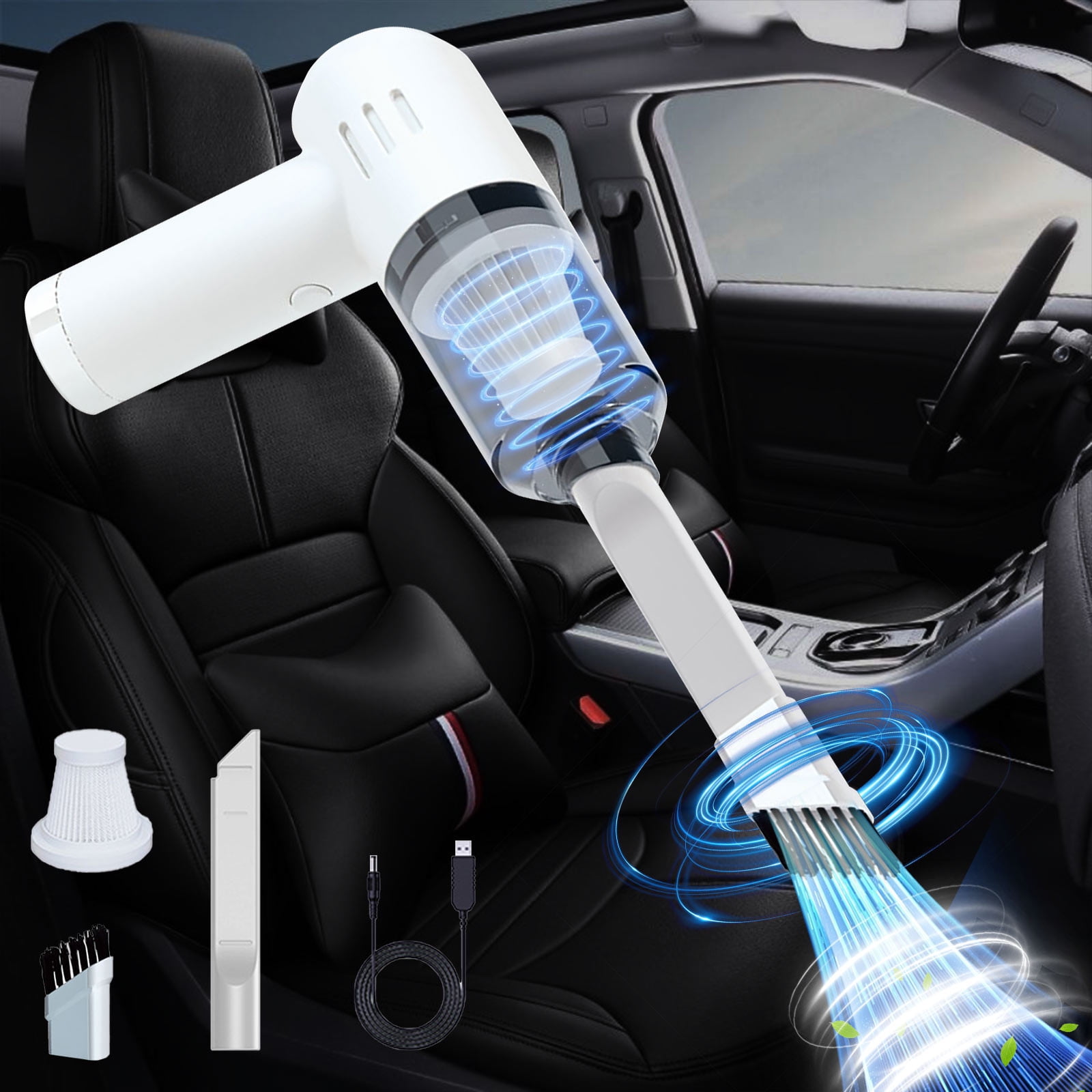 Bksdlh Car Wireless Vacuum, Powerful Suction, Mini Handheld, High ...