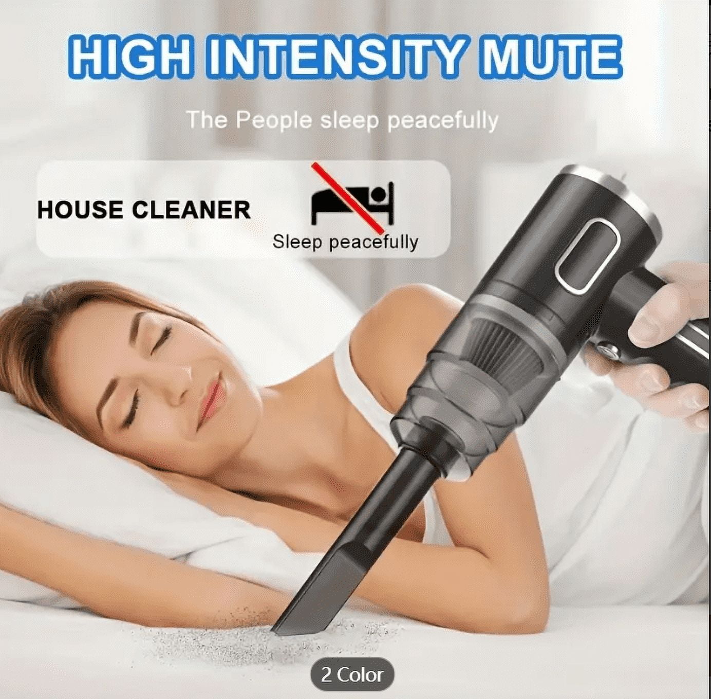 High-Power Cordless Handheld Vacuum Cleaner - Rechargeable Wireless Cyclone Suction for Car Home ...