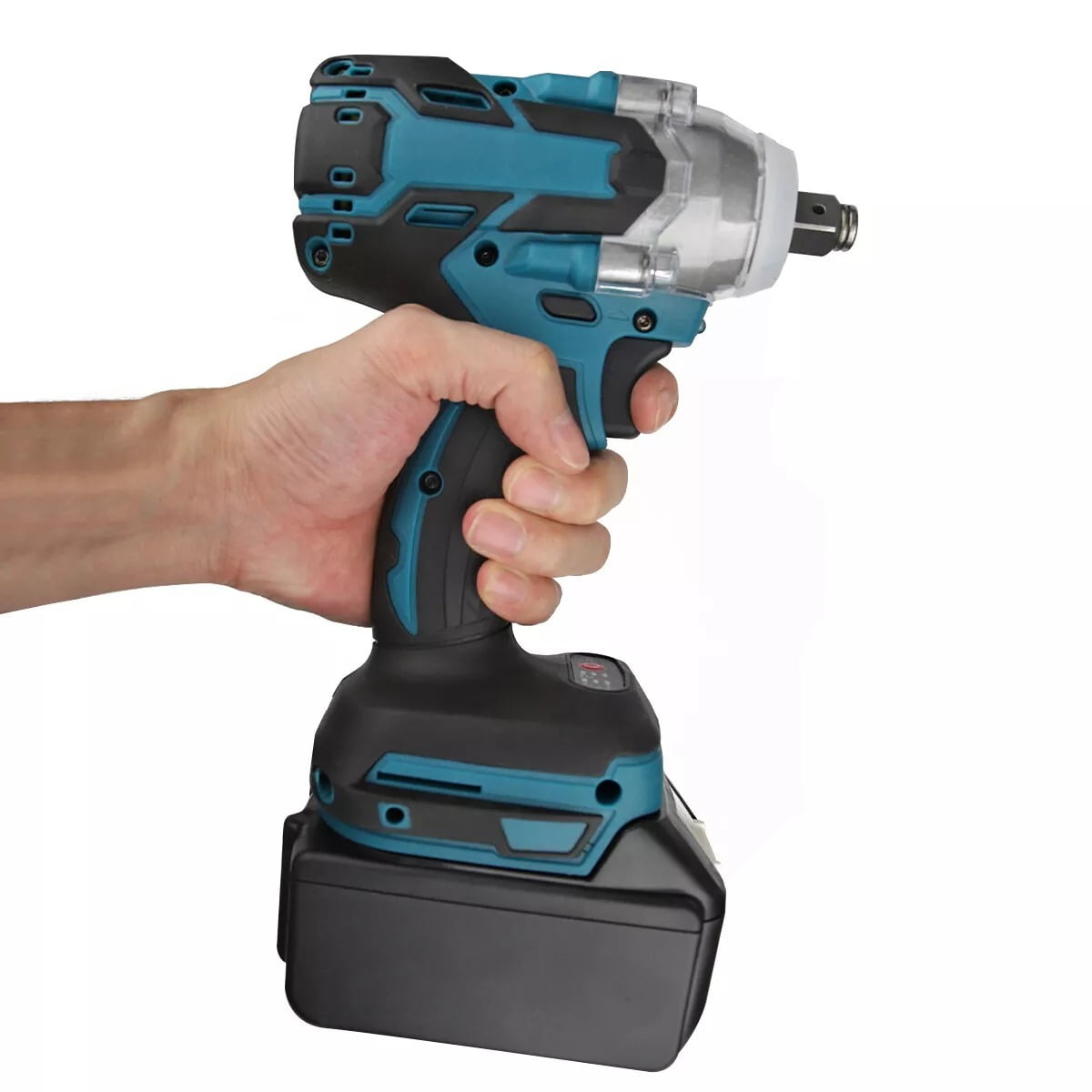 High-Power Cordless Impact Wrench Gun 1/2'', Tungsten Steel Shaft, Li ...