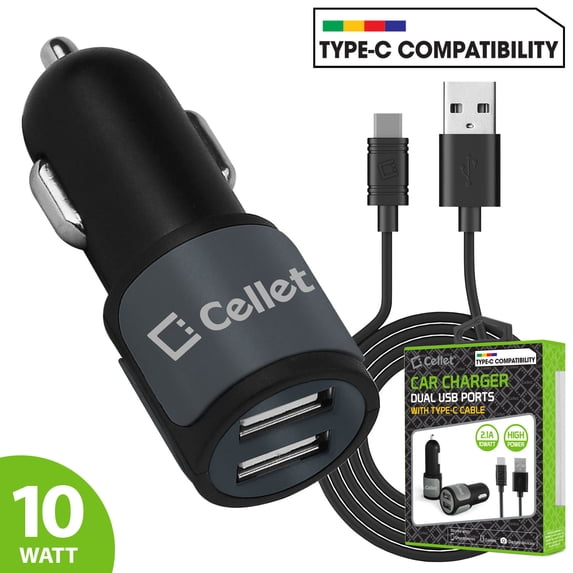 High Power Dual USB Car Charger, Cellet 2.1A/10W Dual USB Car Charger ...