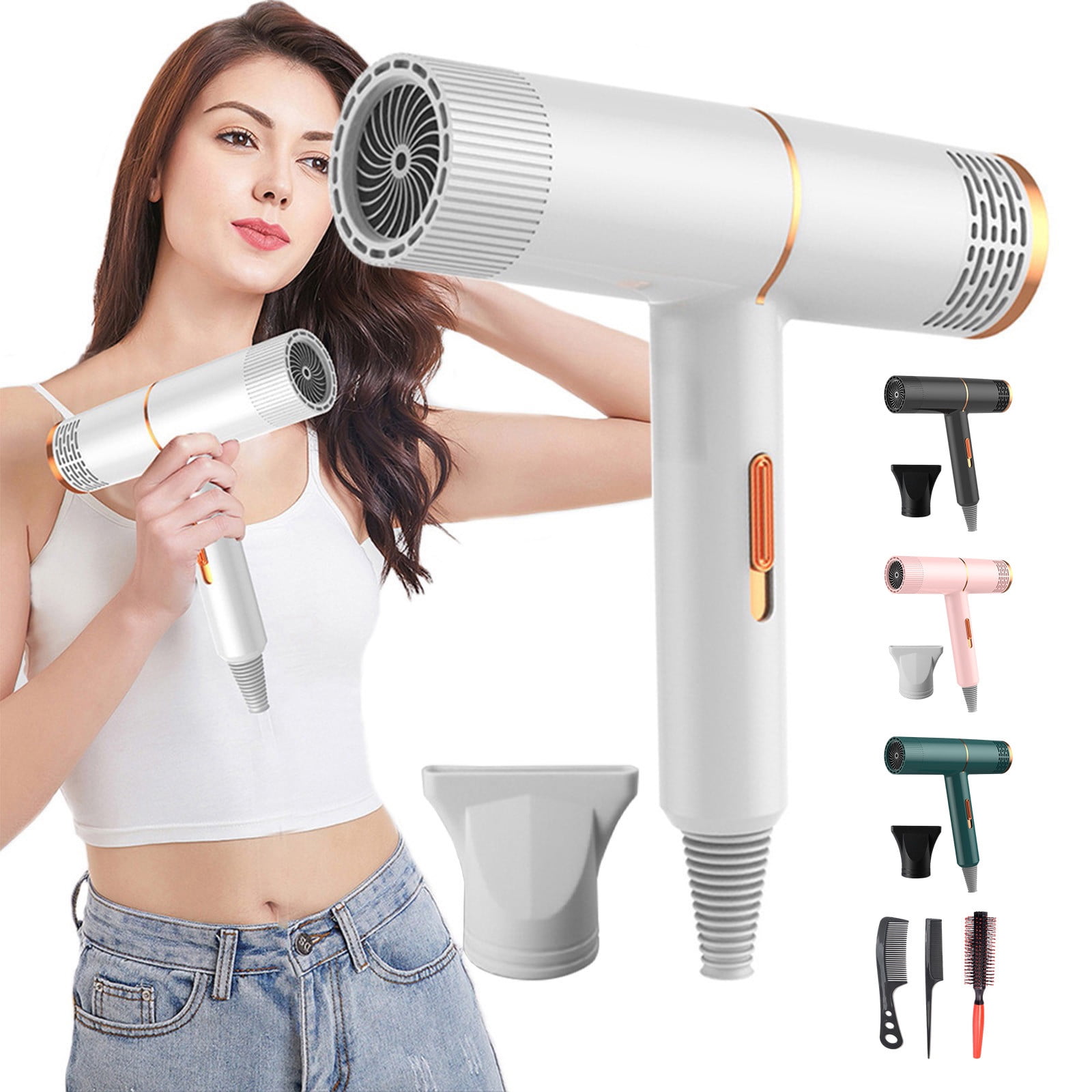 High-Power Electric Hair Dryer, Newly Portable Home Hair Dryer Hot Wind ...