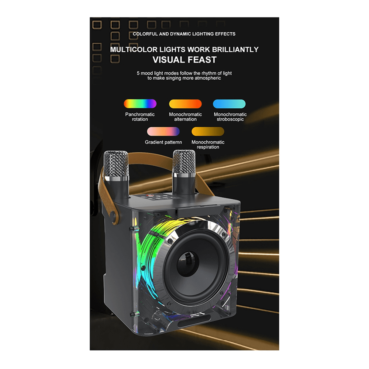 High Power Karaoke Bluetooth Speaker Music Rhythm Light Stereo Surround ...