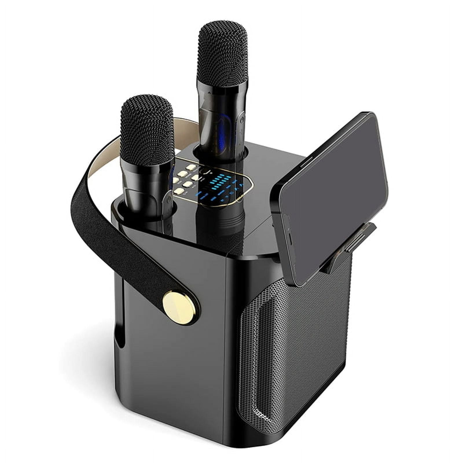 High Power Karaoke Bluetooth Speaker Portable 360 Stereo Surround Wireless Subwoofer with Dual ...