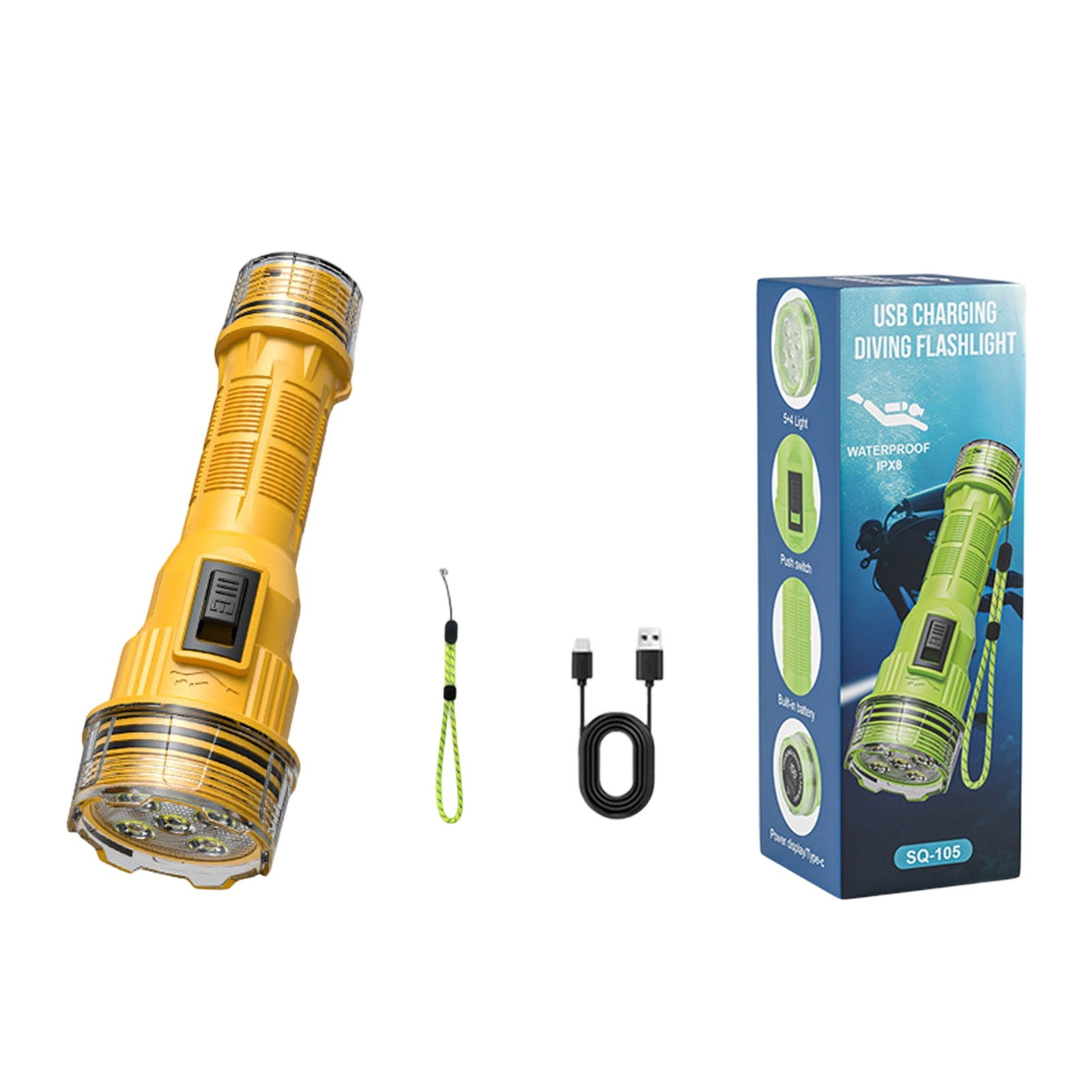 High Power LED Diving Flashlight for Underwater Exploration and Night ...