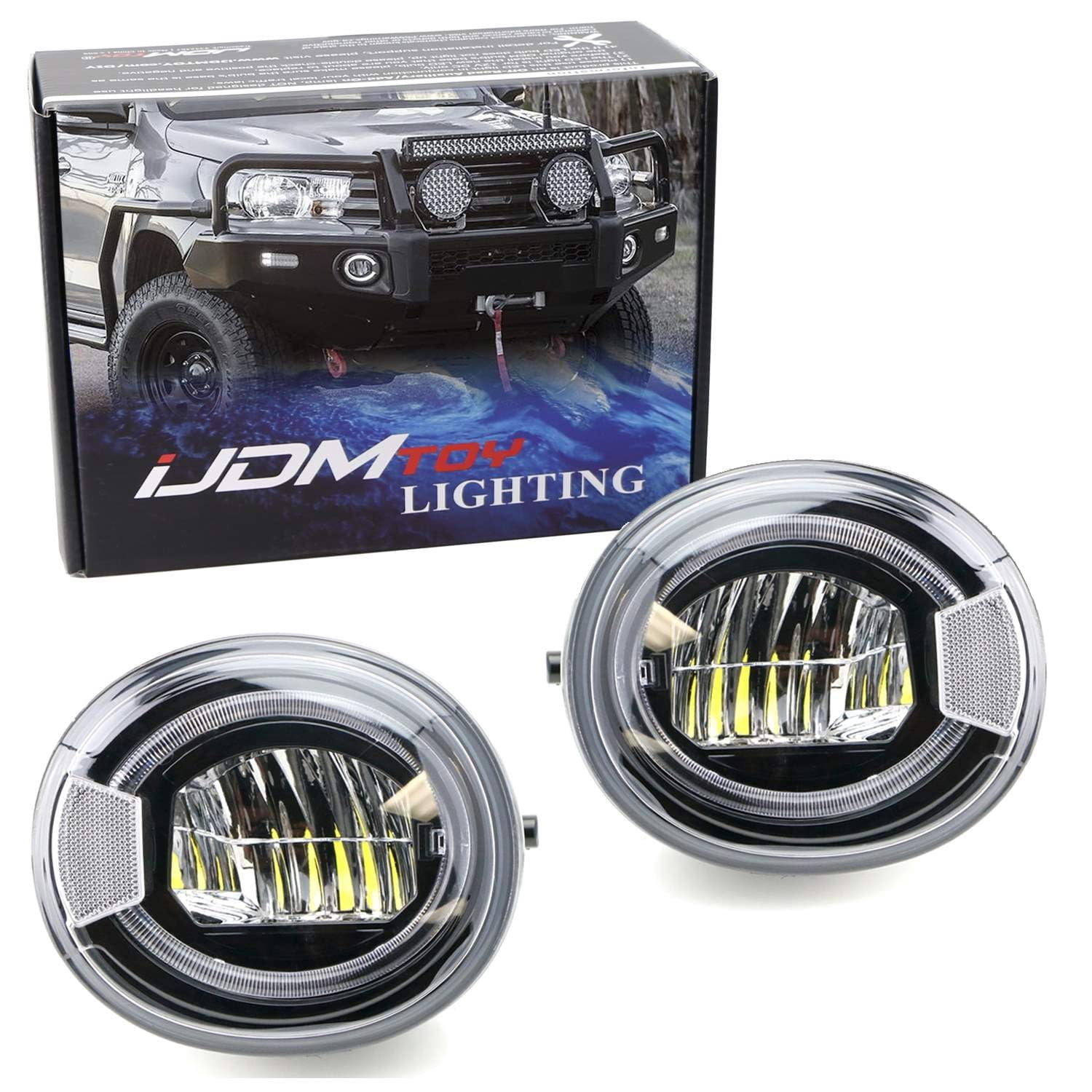 High Power LED Integrated Fog Lamps (Driving & Halo Ring DRL Light) For ...