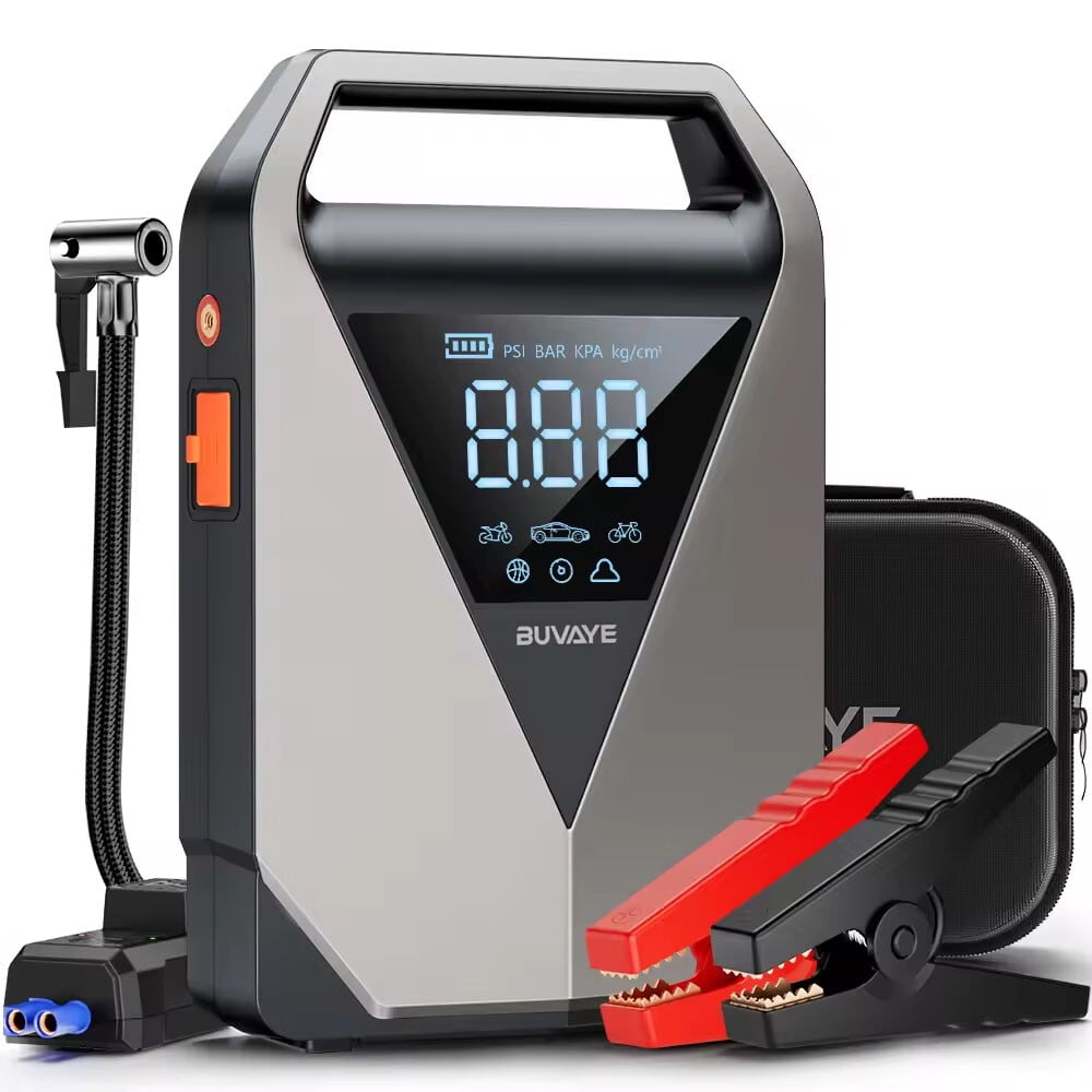 High Power Portable Car Jump Starter Bosster Smart Clip Tire Inflator ...