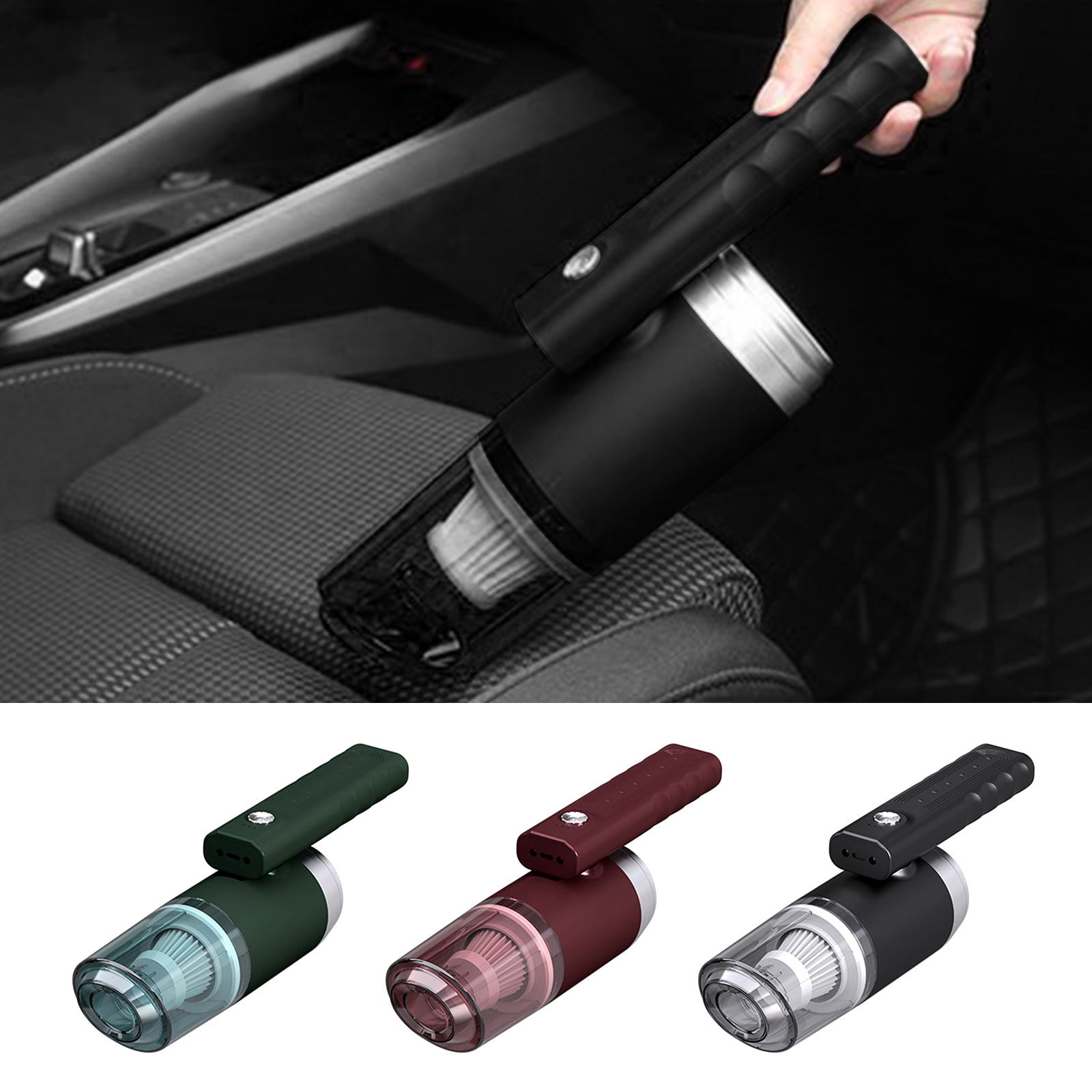 High-Power Portable Vacuum, Wireless Car Cleaner, Rechargeable 2000mAh ...