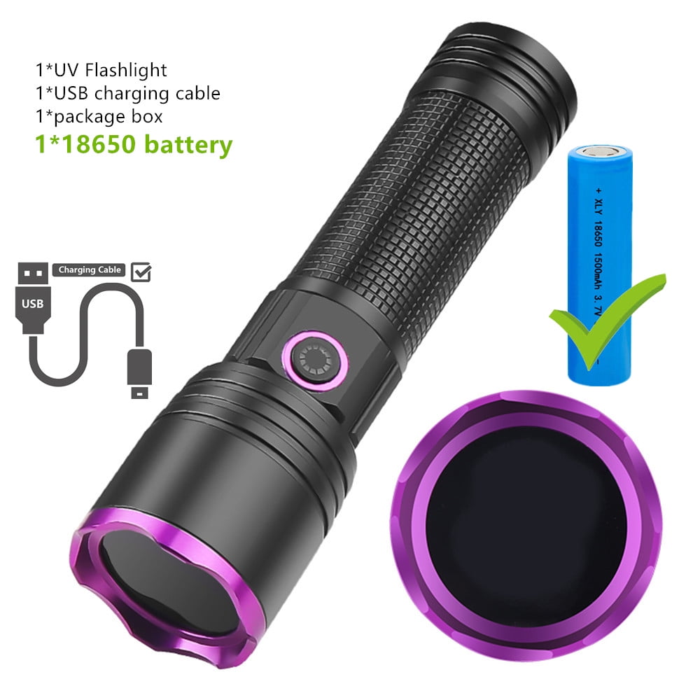 High Power Purple Light Lantern 365nm UV LED Flashlight Fluorescent ...