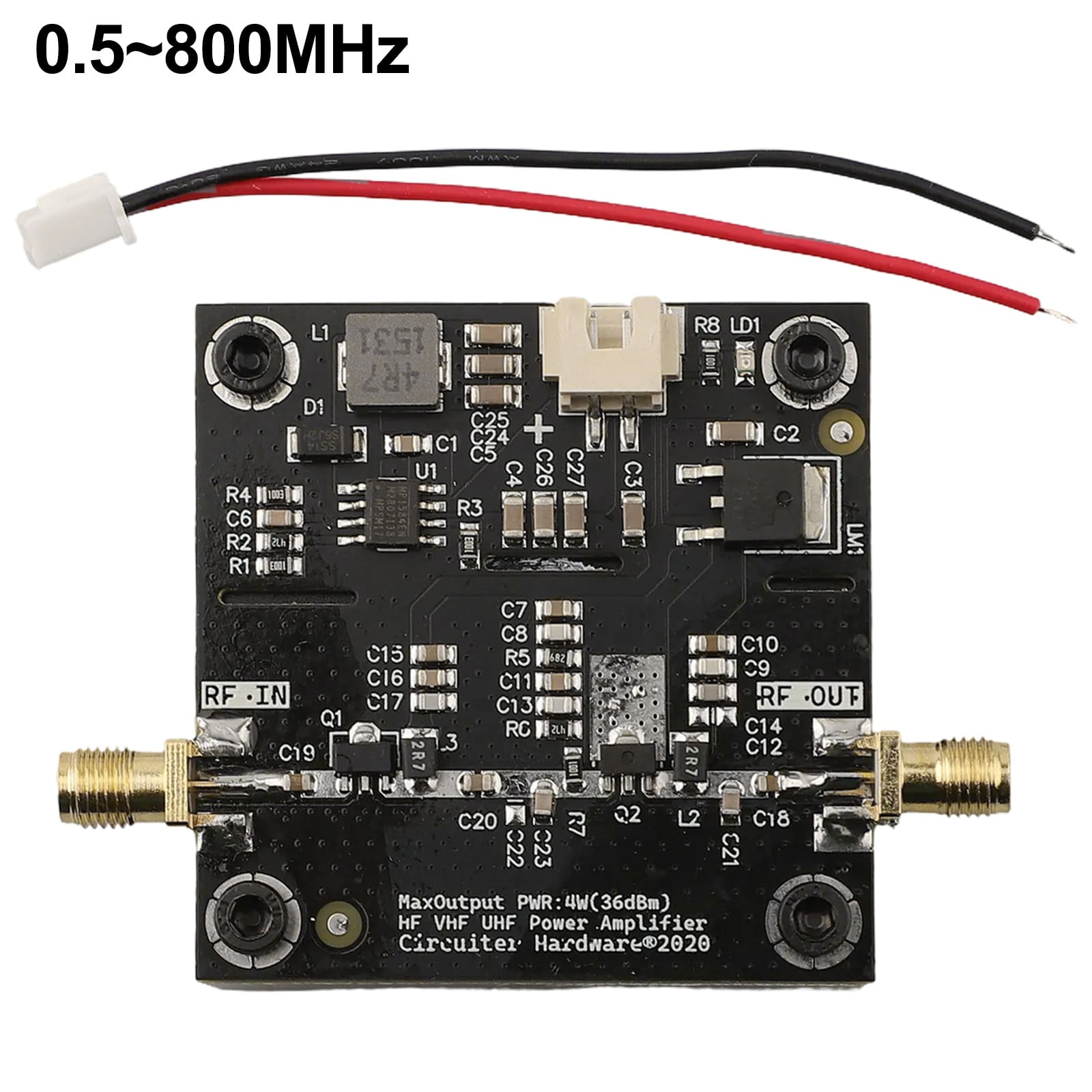 High Power Rf Amplifying Device 0.5~800Mhz Vhf Uhf 36Dbm Gain Wide Dc ...