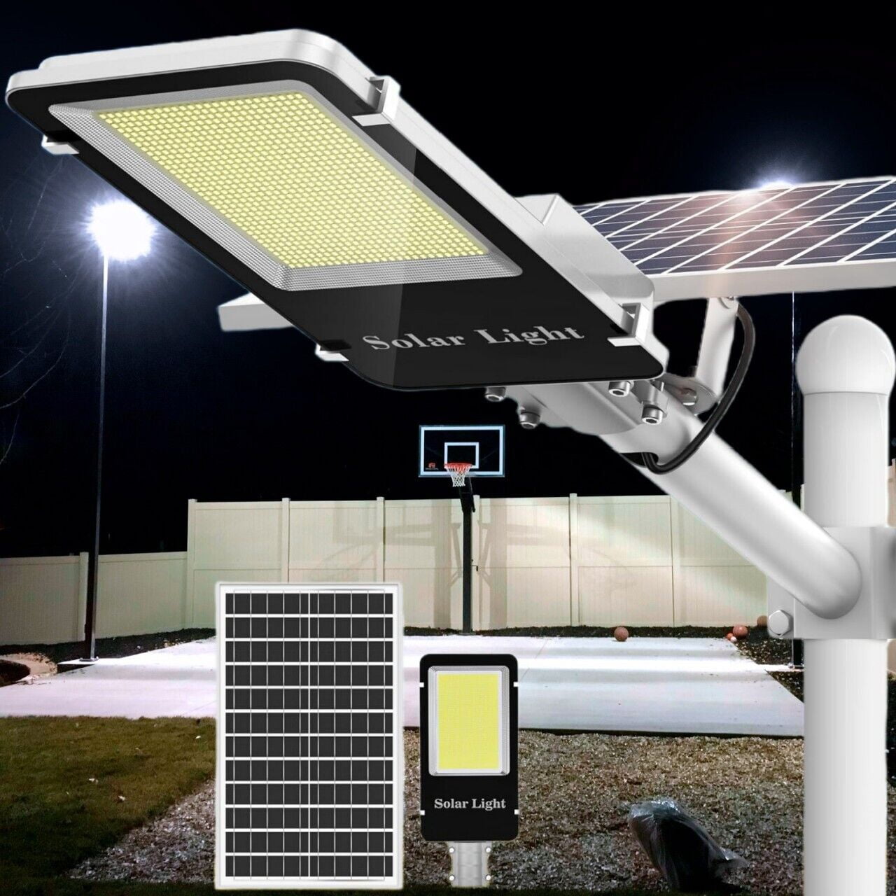 High Powered Solar Street Light Outdoor Dusk to Dawn For basketball ...