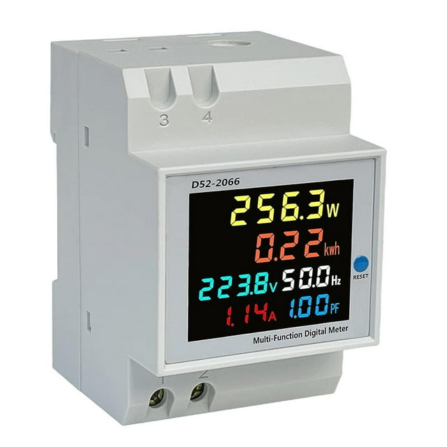 High Precision 100A DIN Rail AC Power Meter With Integrated Current ...