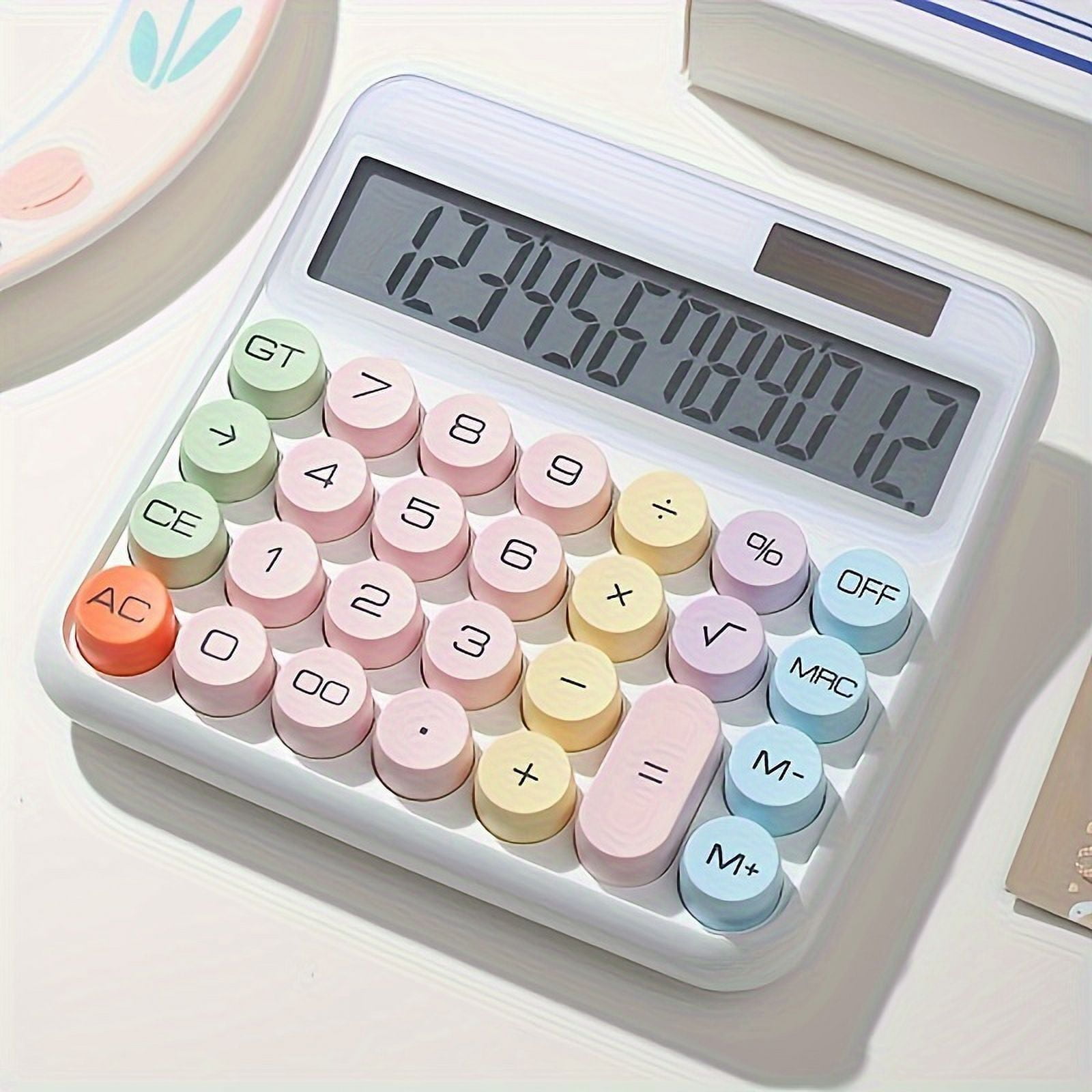 High-Precision 12-Bit Desktop Calculator - Battery-Free Solar-Powered ...