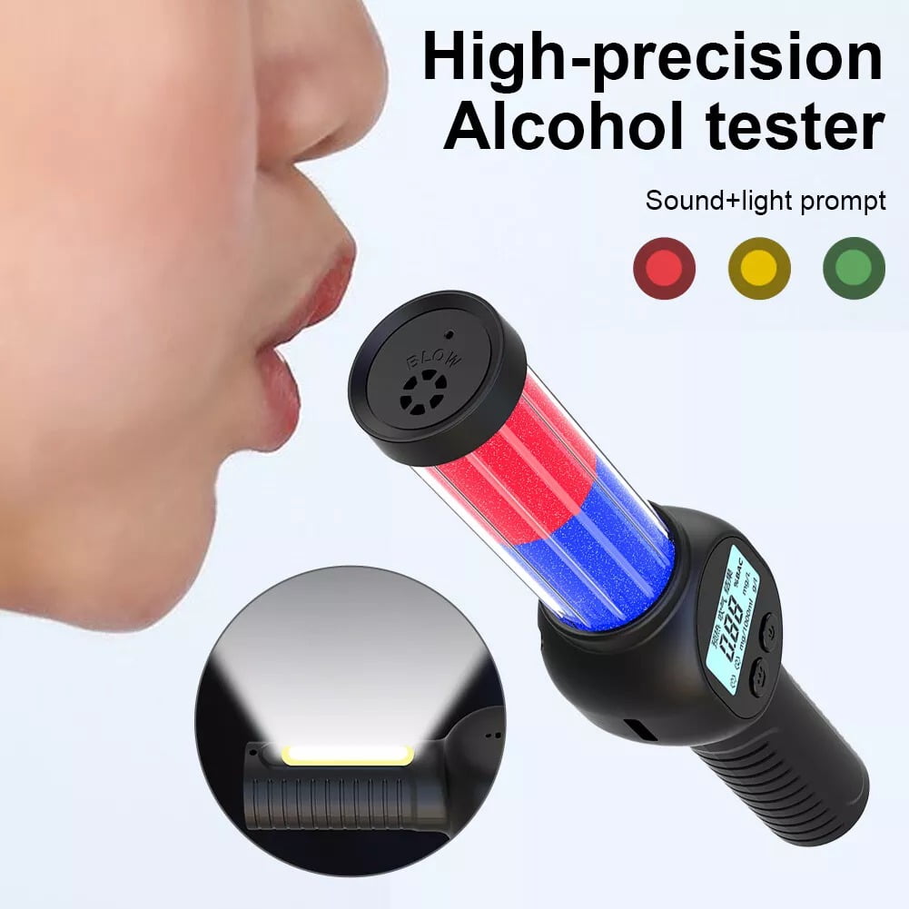 High Precision 2 IN 1 Alcohol Tester with Led Light Rechargeable Non ...
