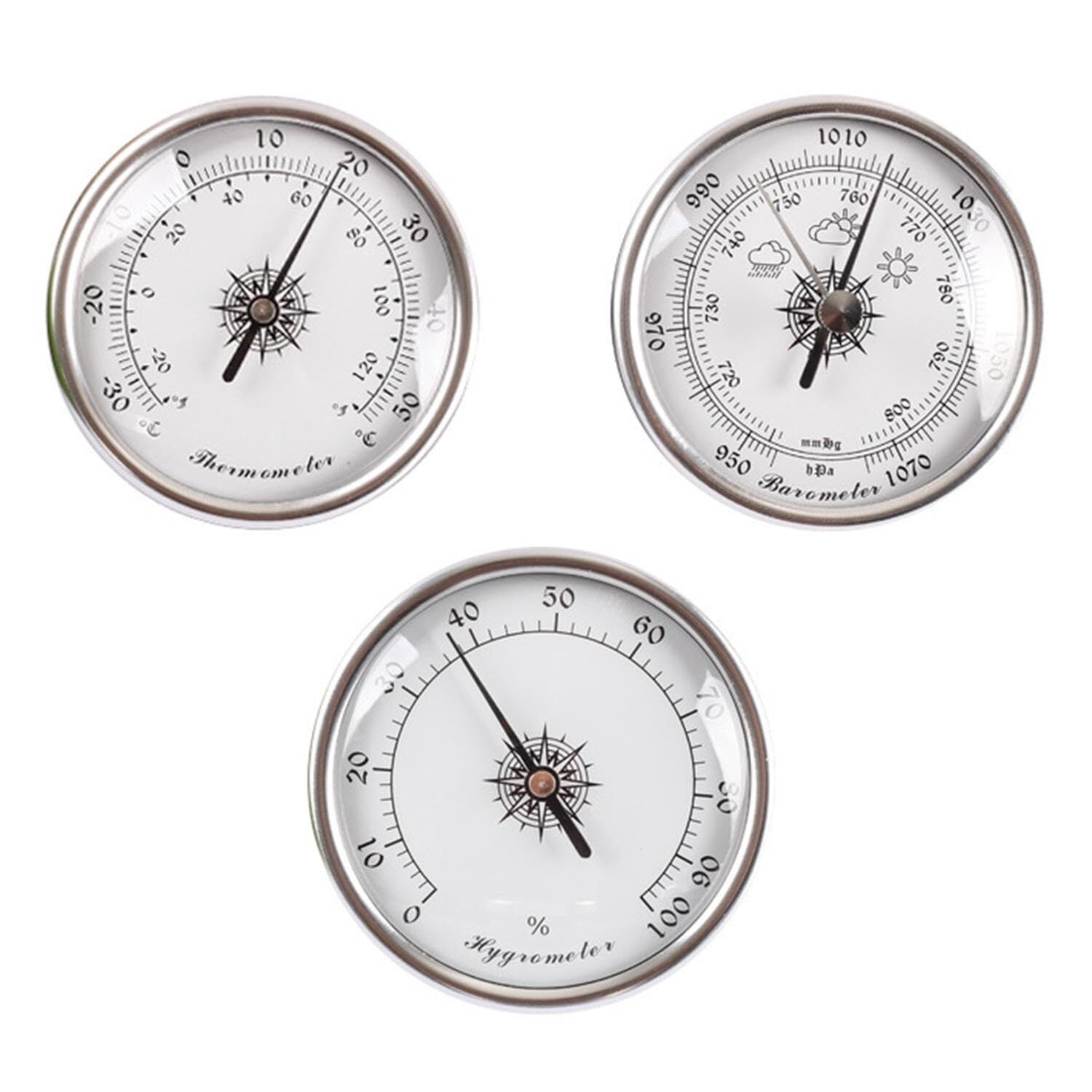 High Precision Barometer Thermometer Hygrometer - Indoor & Outdoor ...