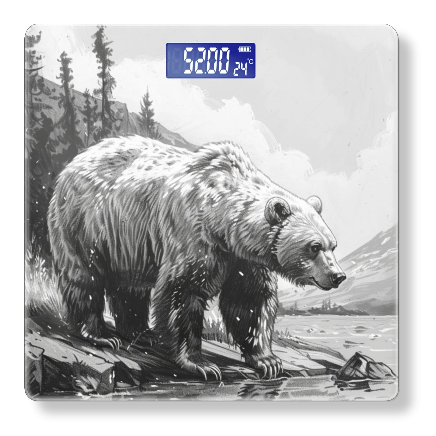 High Precision Body Weight Scale Smart Bathroom Scales with Large LCD ...