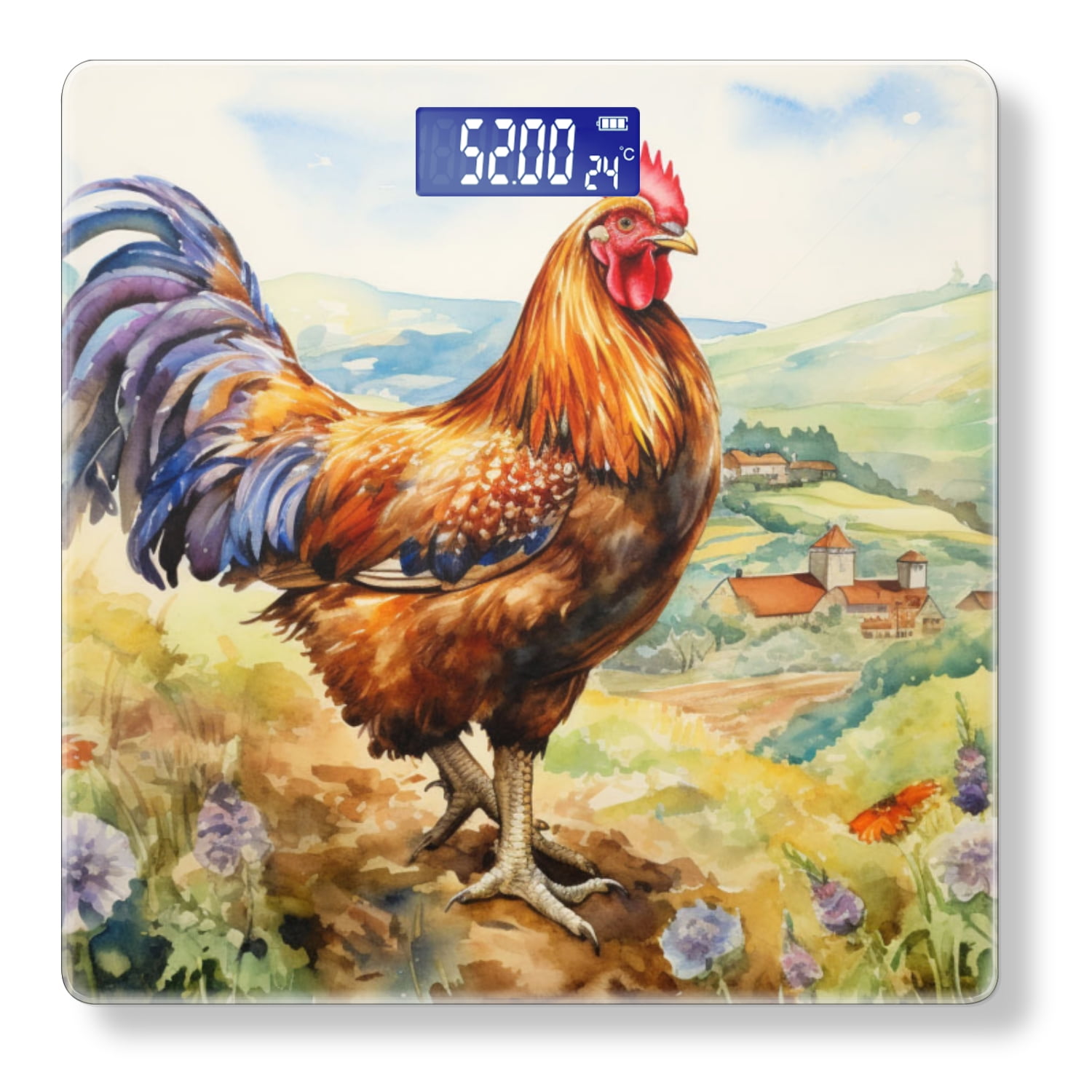 High Precision Body Weight Scale Smart Bathroom Scales with Large LCD Display(400lbs),Decorative ...