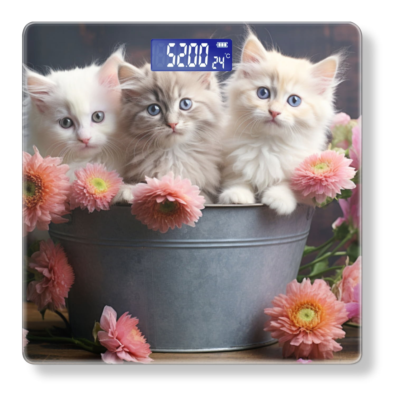 High Precision Body Weight Scale Smart Bathroom Scales with Large LCD ...