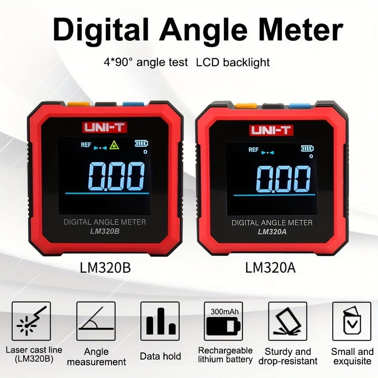 High-Precision Digital Inclinometer - Magnetic Protractor Angle Gauge with Easy-Read Display ...