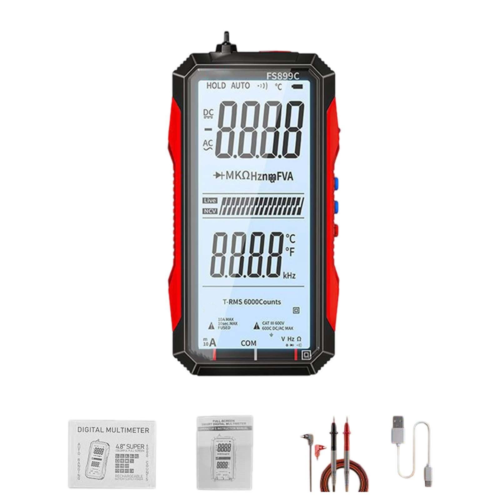 High Precision Digital Multimeter USB Rechargeable Auto Ranging ...