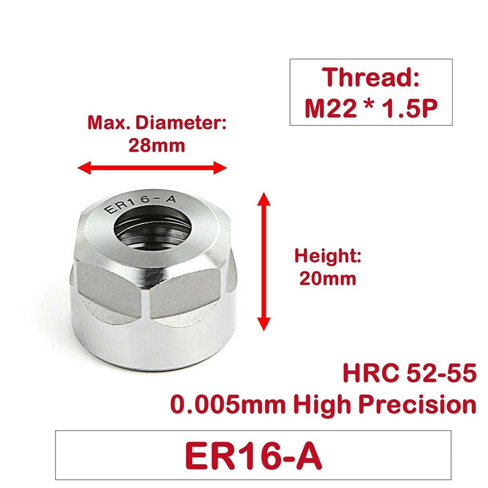 High Precision ER Clamping Nut Collet 20CrMoTi ER11 ER16 ER20 ER16 M ...