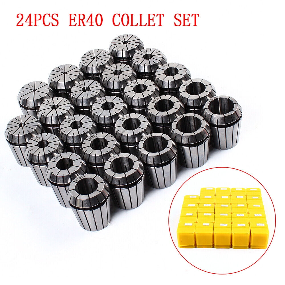 High Precision ER40 Collet Set 24PCs Spring Collets Chuck 3-26mm for ...