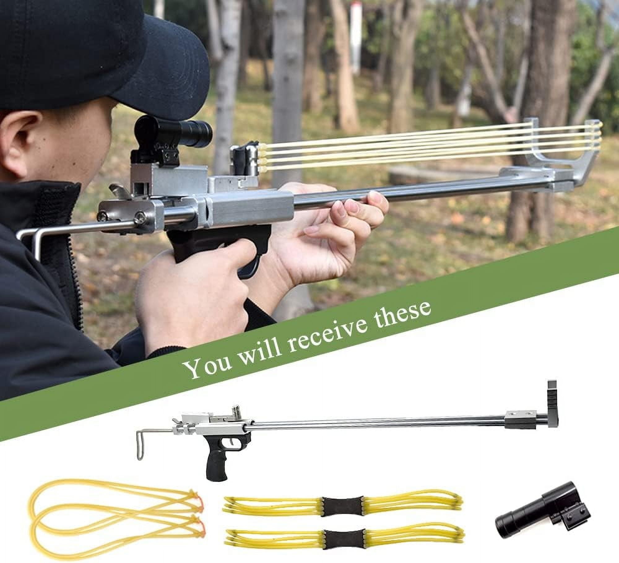 Long Range Metal Slingshot: High Precision Hunting Accessory for Adults ...