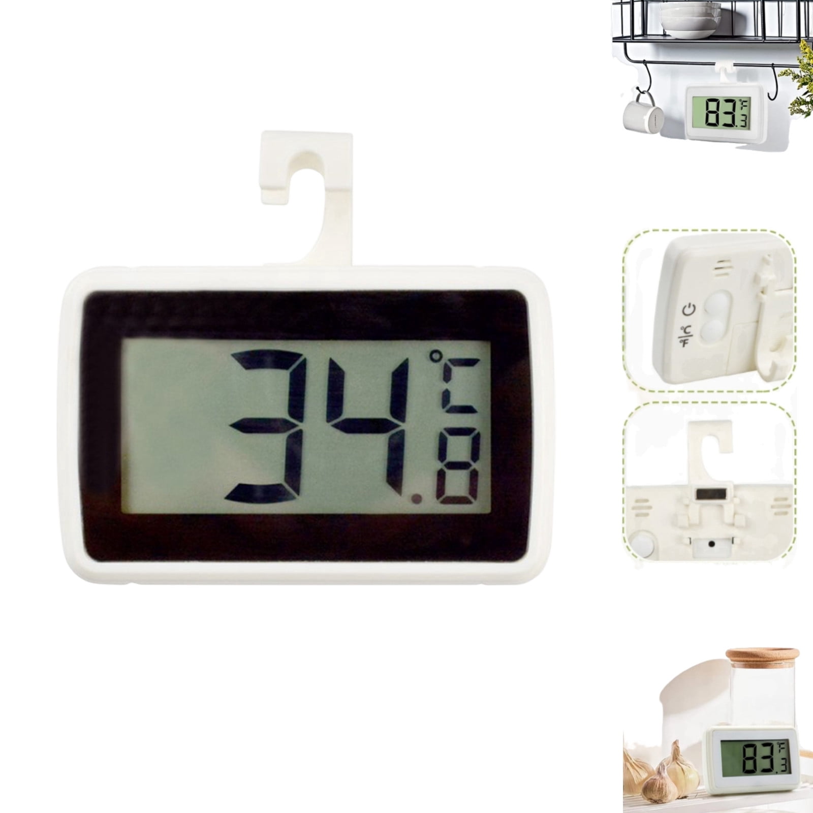 High Precision LCD Refrigerator Thermometer Freezer Temperature Monitor ...