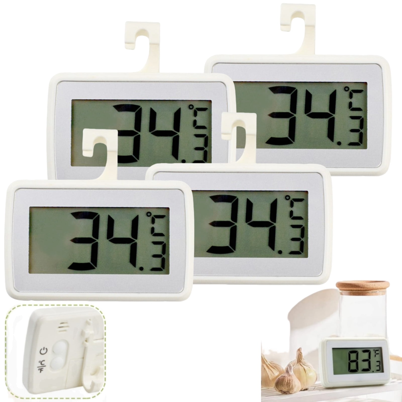 High Precision LCD Refrigerator Thermometer Freezer Temperature Monitor ...