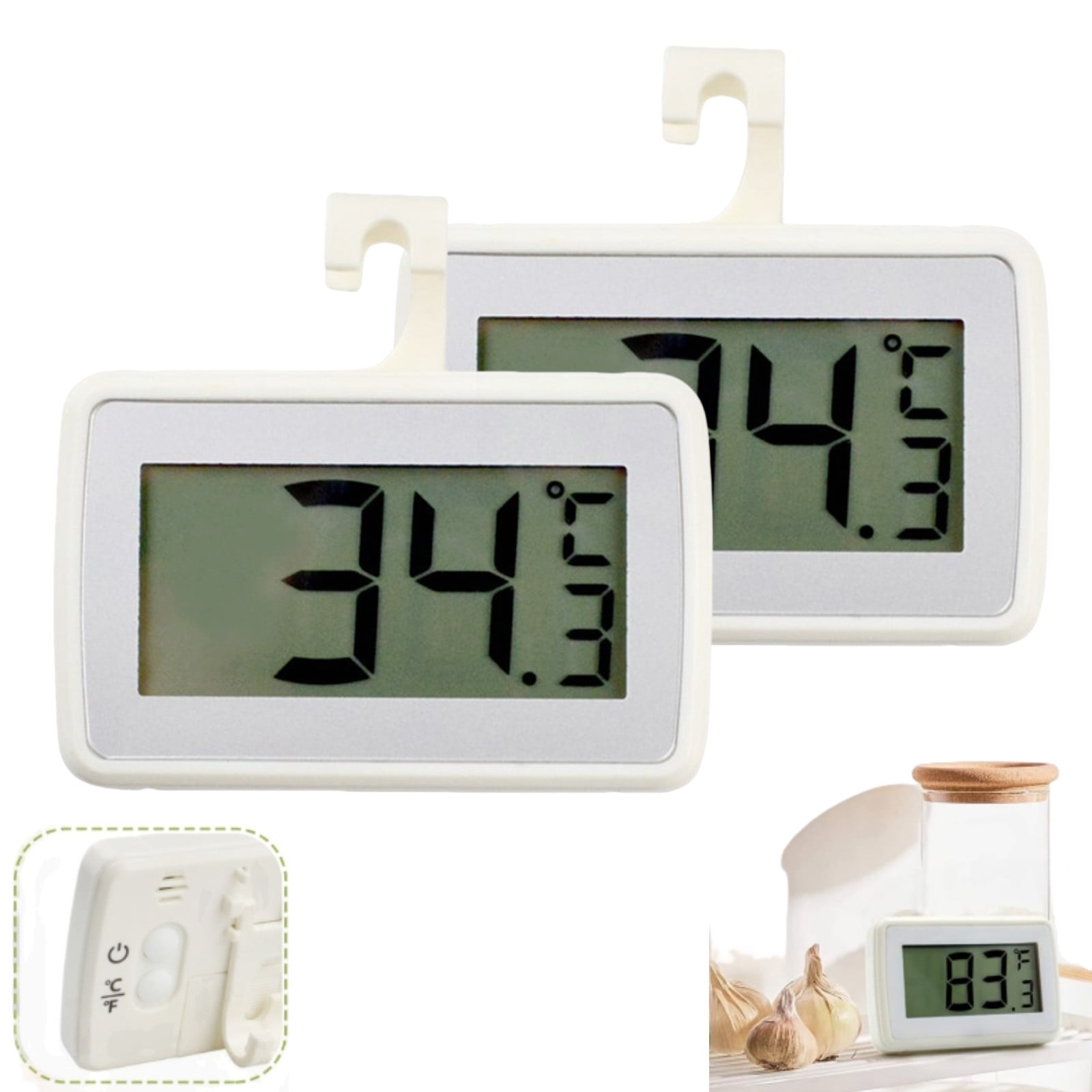 High Precision LCD Refrigerator Thermometer Freezer Temperature Monitor ...